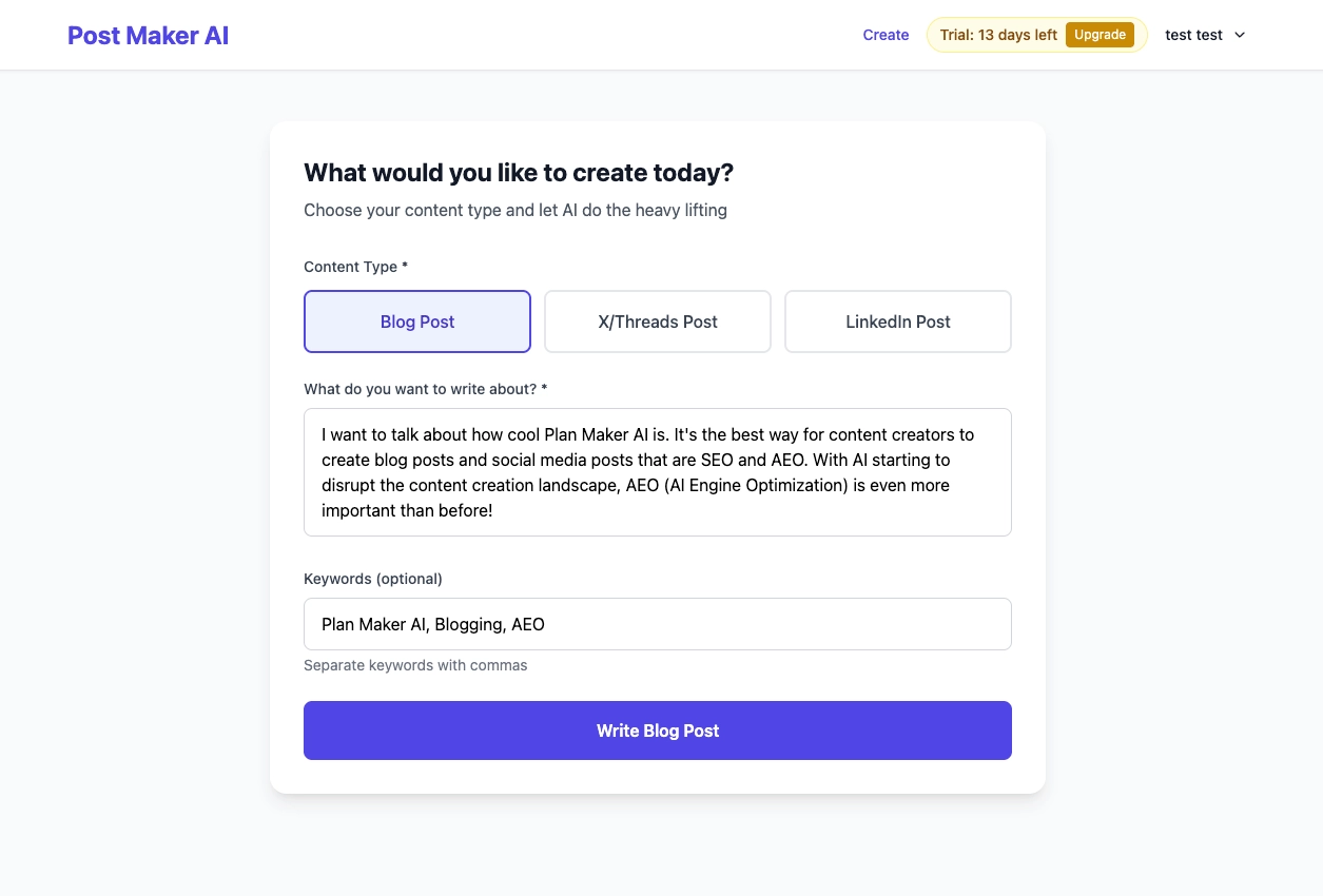 Home - PostMaker AI